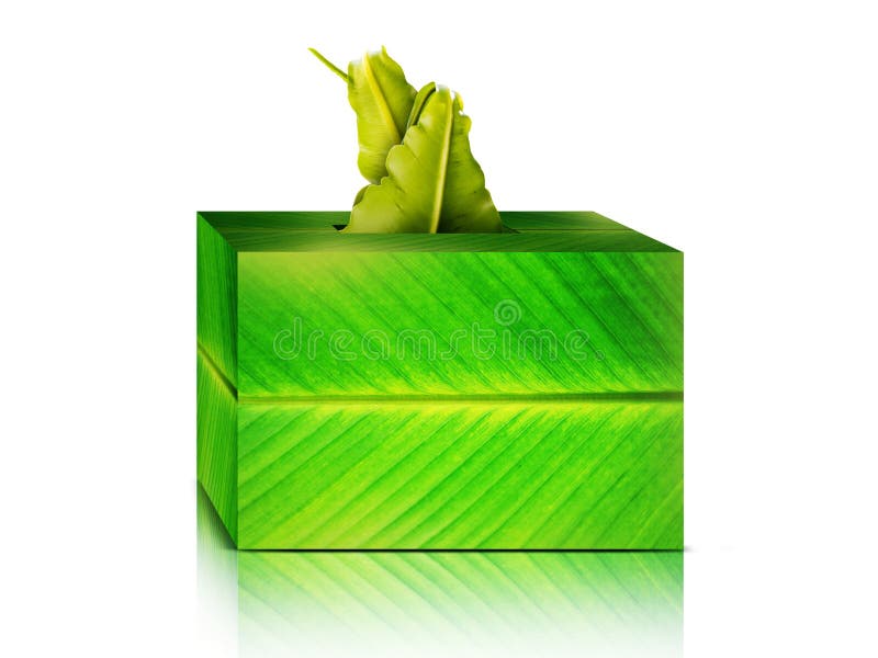 Banana leaves Tissues box stock photo. Image of health - 31653282
