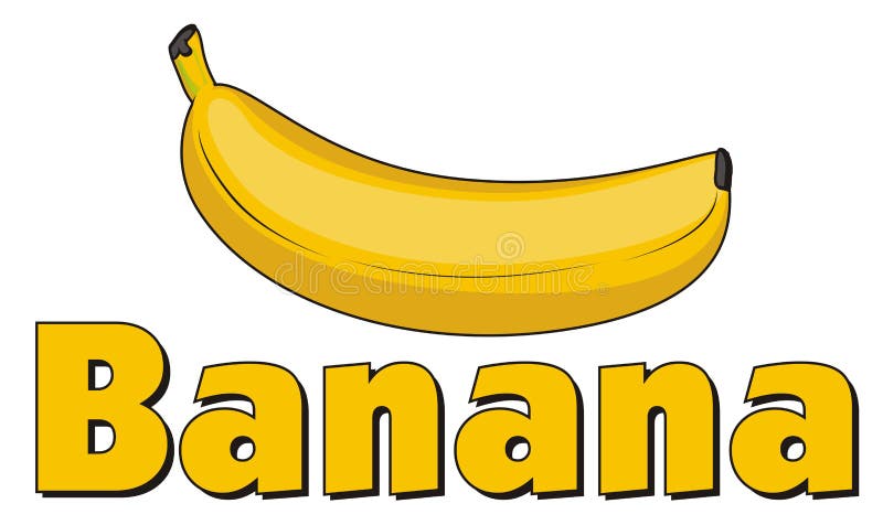 Banana and letters stock illustration. Illustration of white - 90773905