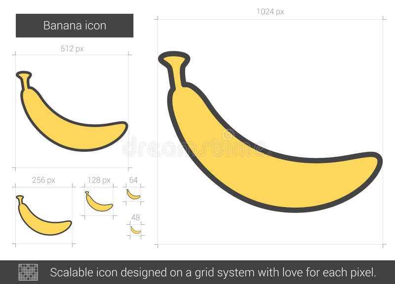 Banana line icon. stock vector. Illustration of nutrition - 82552857