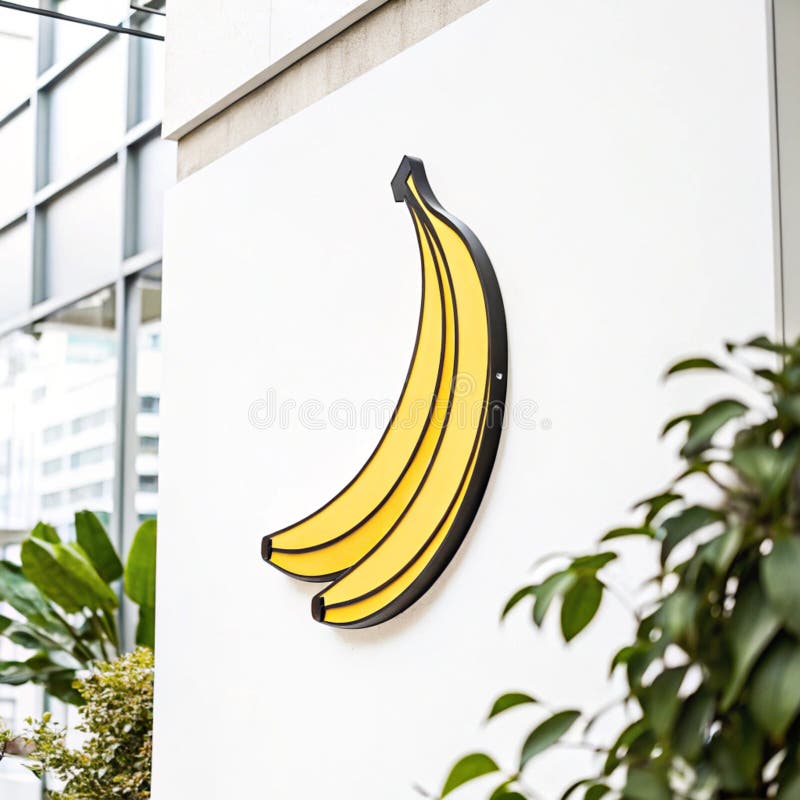 Banana Logo Icon on White Background Stock Illustration - Illustration ...