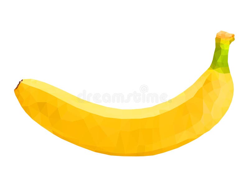 Banana in a low-poly style stock illustration. Illustration of graphic ...