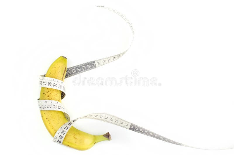 Banana and measuring tape stock image. Image of high - 36511279