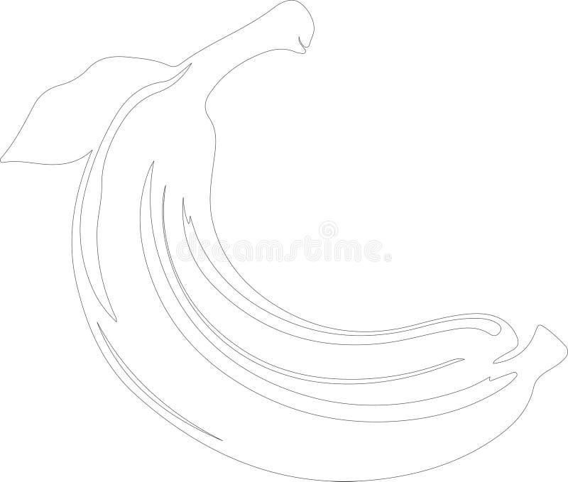 Banana Outline Silhouette Generative Ai Stock Vector - Illustration of ...