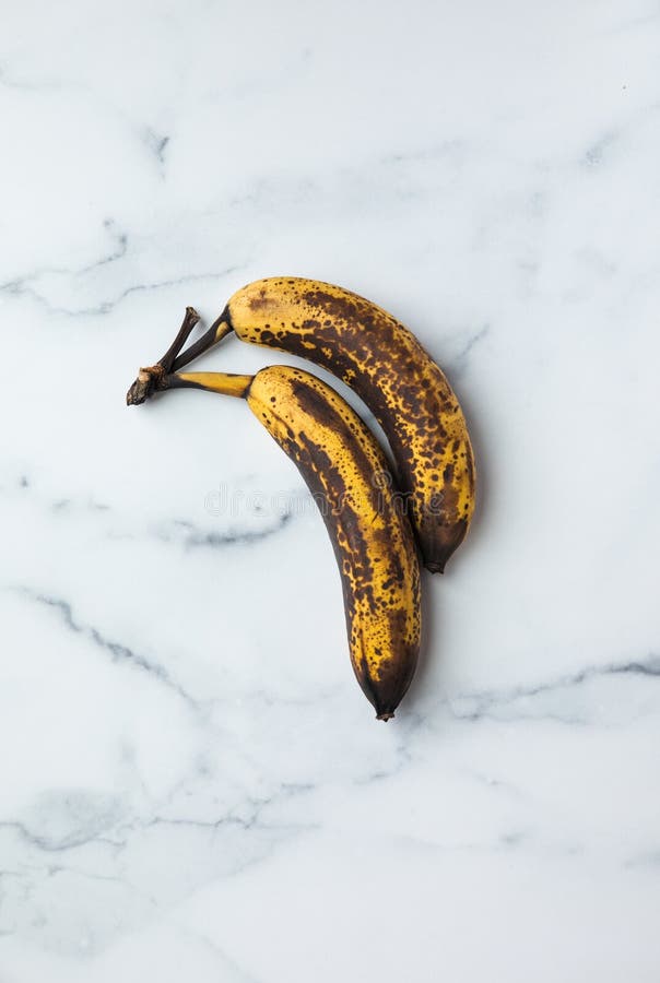 Banana. Over Ripe Bananas Isolated on White with Shadows Stock Image ...