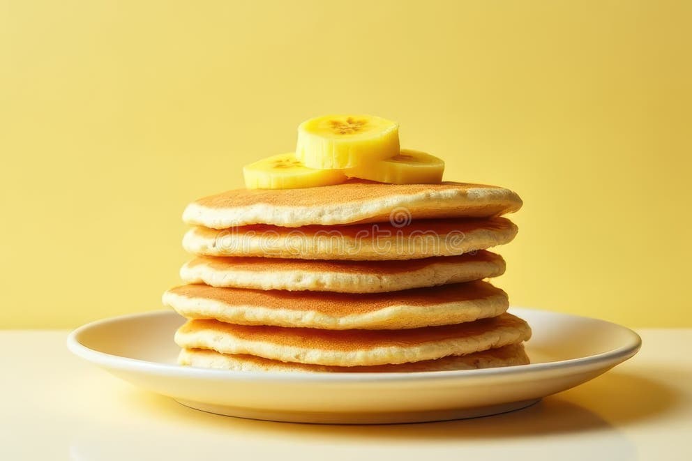 Banana Pancake Stacks stock illustration. Illustration of delicious ...