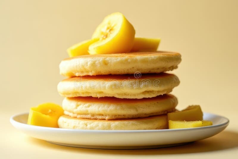 Banana Pancake Tower stock illustration. Illustration of stacked ...