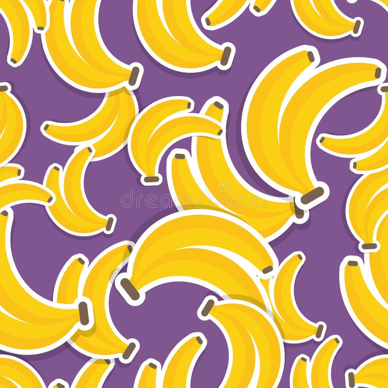 Banana Pattern. Seamless Texture with Ripe Bananas Stock Vector ...