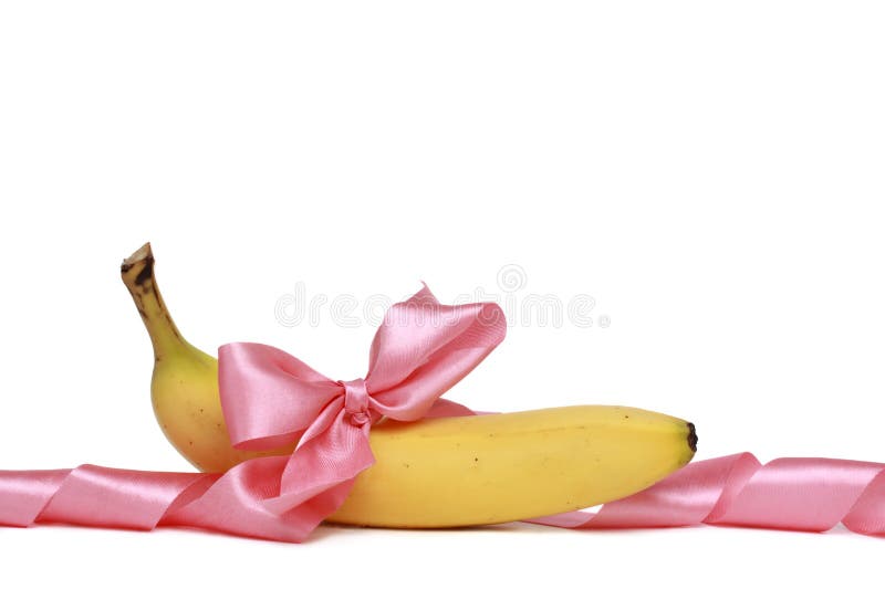Banana and pink ribbon stock photo. Image of pink, fresh - 13990074