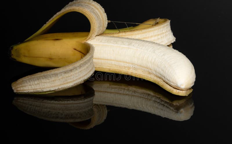 Banana. Reflection. Fruit. Black. Mirror. Effect Stock Image - Image of ...