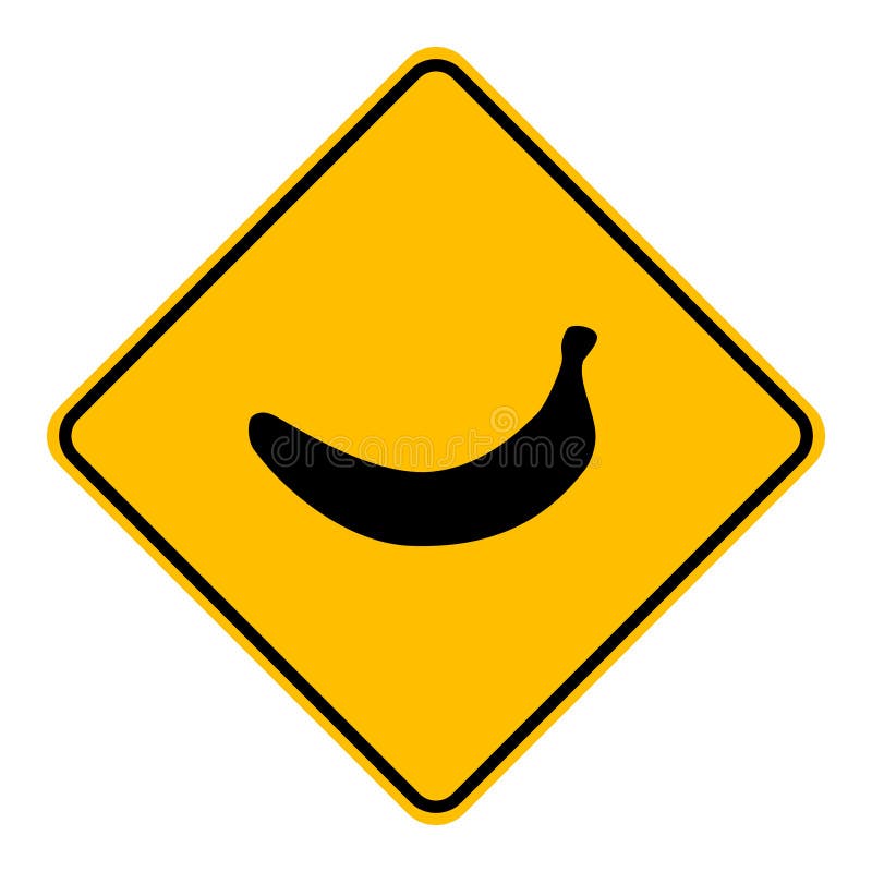 Banana and road sign stock vector. Illustration of icon - 217881183