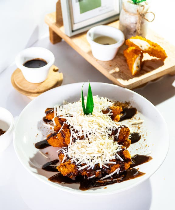 Banana Roll with Cheese and Choco Topping Stock Image - Image of banana ...