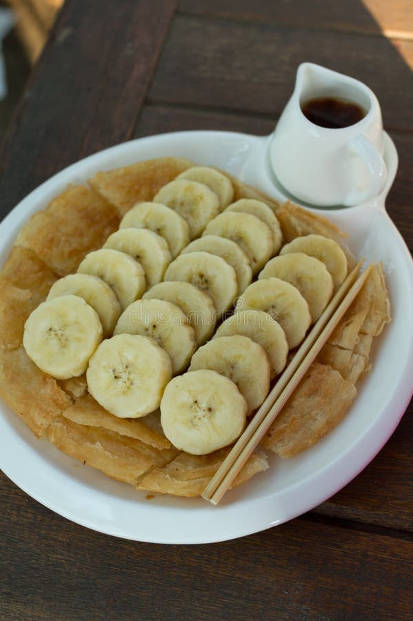 The Banana Roti with Honey. Stock Image - Image of honey, milk: 67192935