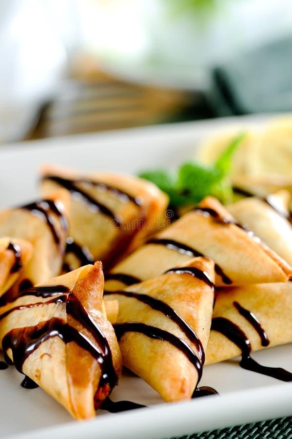 Banana Samosa stock photo. Image of snack, dessert, asian - 102986190