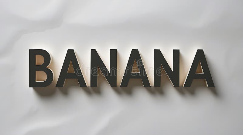 Banana Signage with a Modern Design on a Light Textured Backdrop Stock ...