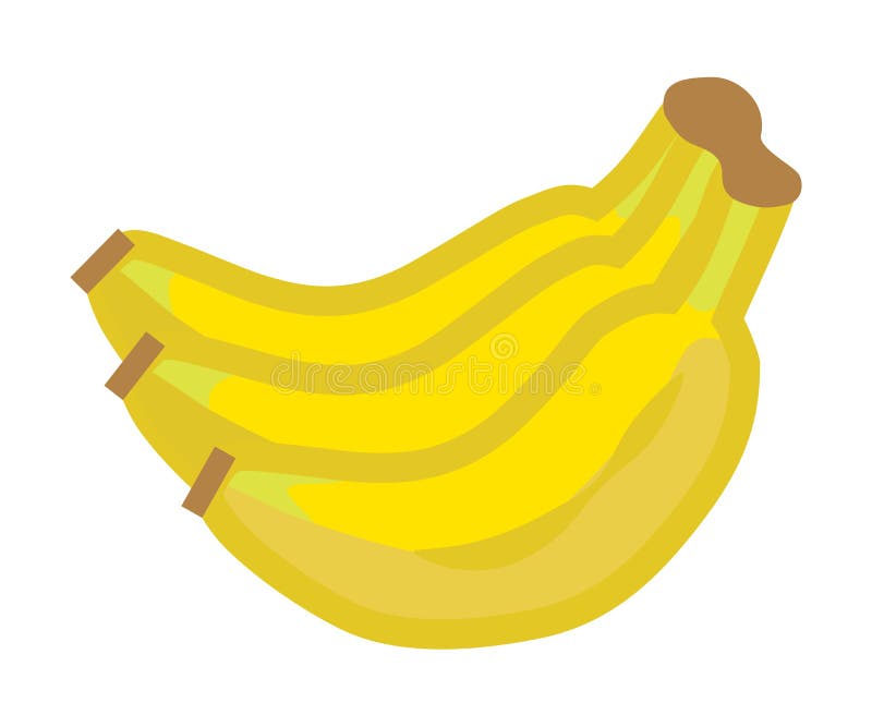 Banana stock vector. Illustration of bunch, white, dessert - 85838345
