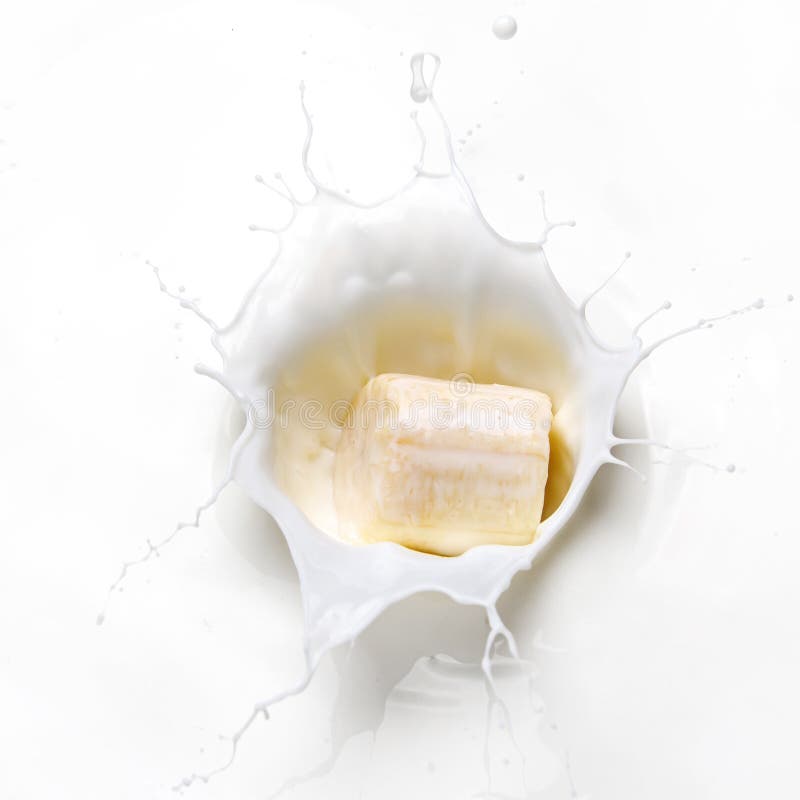 Banana Slice in Milk Splash Stock Photo - Image of health, delicious ...