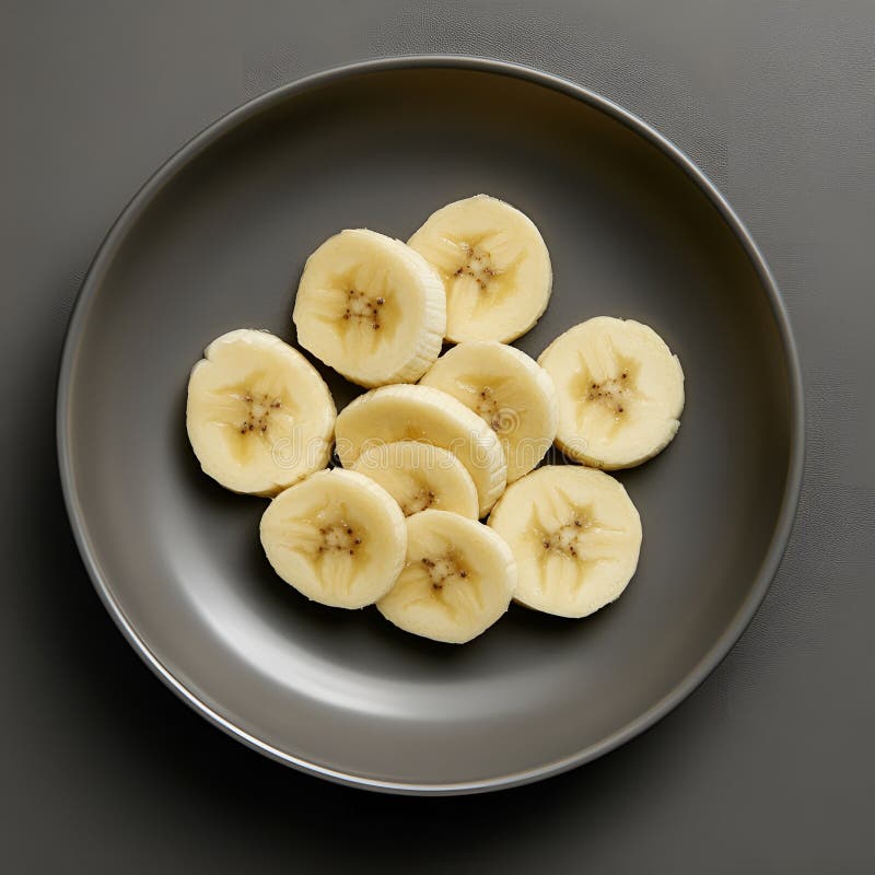Banana slices on a plate stock illustration. Illustration of diet ...