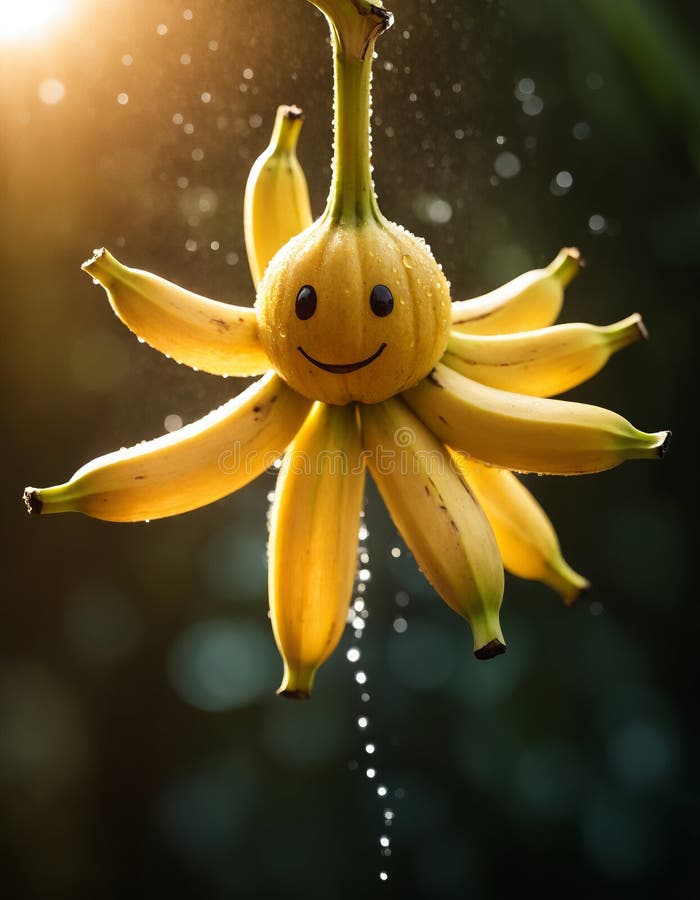 Banana and a Smile in the Form of the Sun, Fruit, Macro, Portrait ...