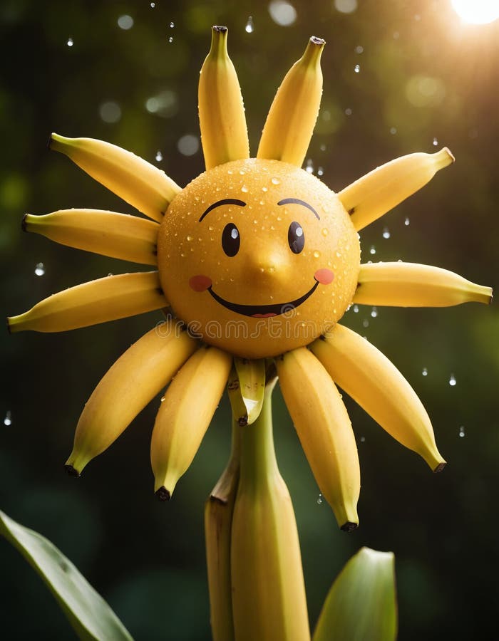 Banana and a Smile in the Form of the Sun, Fruit, Macro, Portrait ...
