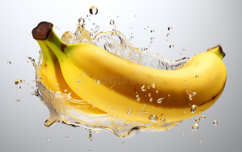Banana Splash on Clear Background Stock Illustration - Illustration of ...