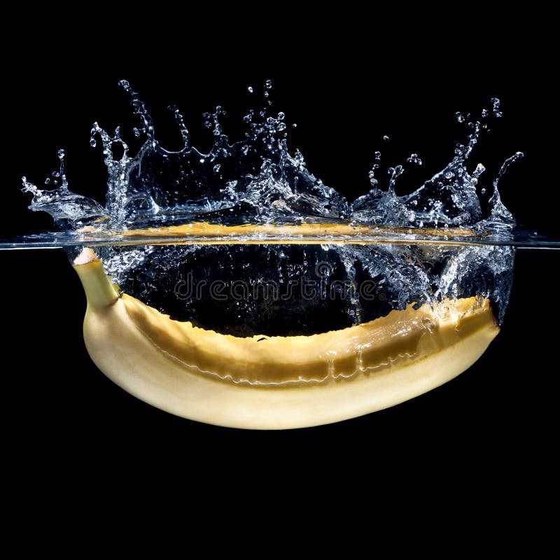 Banana splash stock photo. Image of macro, group, food - 26741786