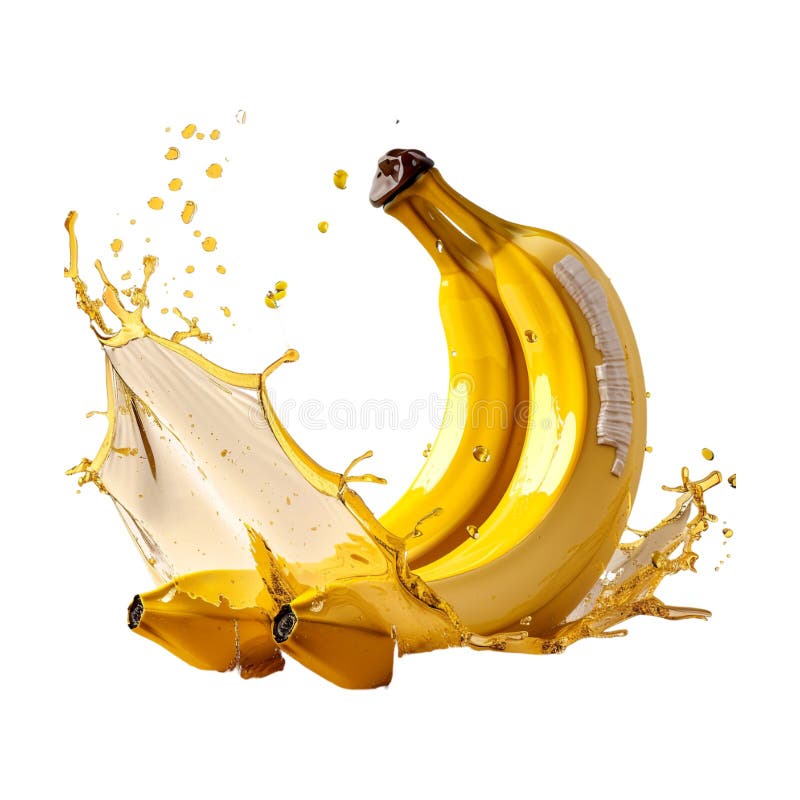 Banana Splash on Transparent Background - Ai Generated Stock ...