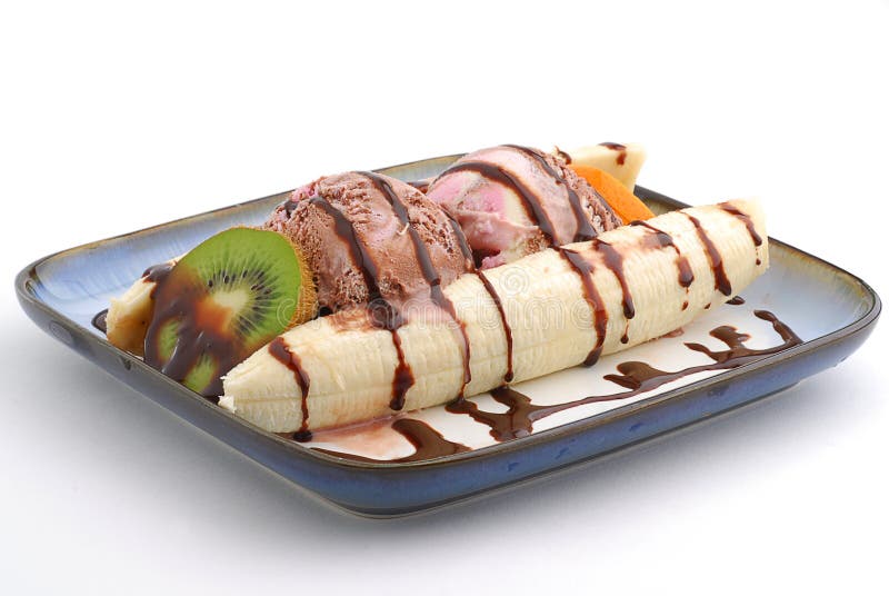 Banana split stock image. Image of chocolate, ripe, refreshment - 7588441