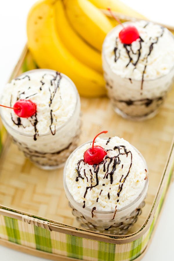 Banana split cold drink stock image. Image of gourmet - 43126631