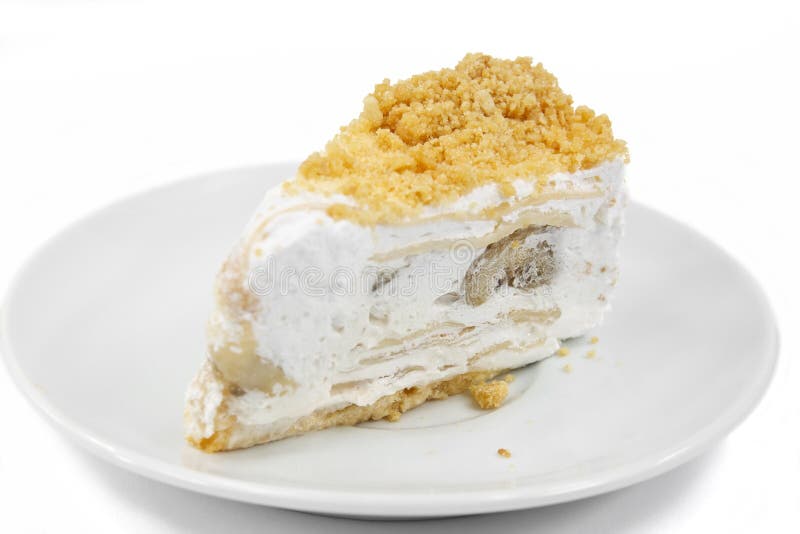 Banana Stuff Cake with Peanut Meal Stock Photo - Image of fresh, white ...