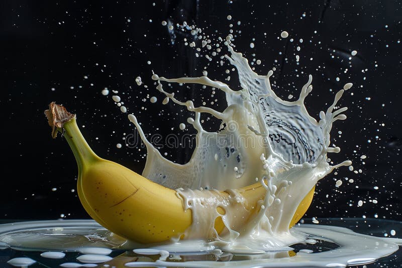 Banana Splash stock illustration. Illustration of healthy - 331329219