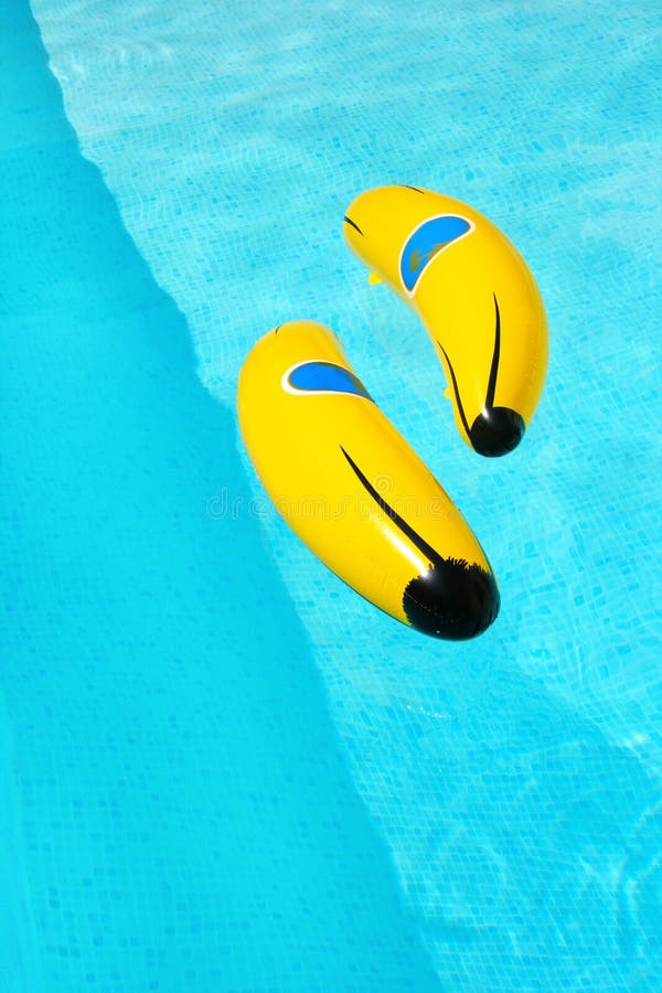 Banana in swimming pool stock image. Image of color, ornament - 19650185