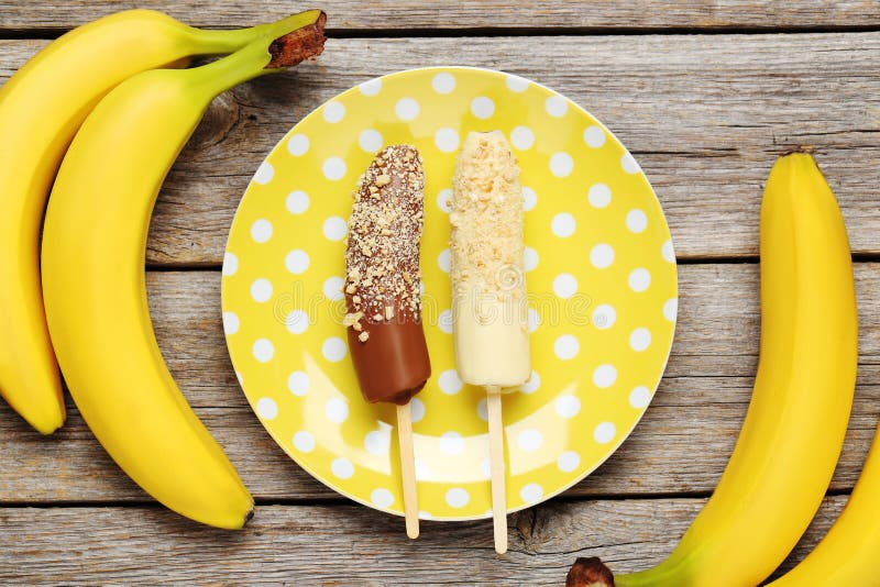 Banana table stock photo. Image of melted, peeled, chocolate - 73820378