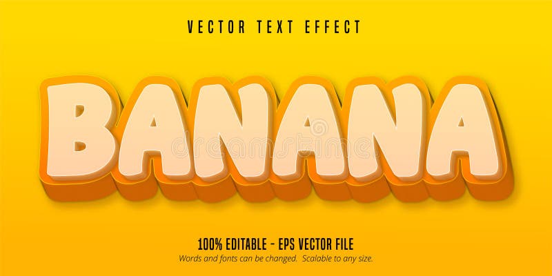 BANANA 3d -Editable Text Effect Stock Vector - Illustration of text ...