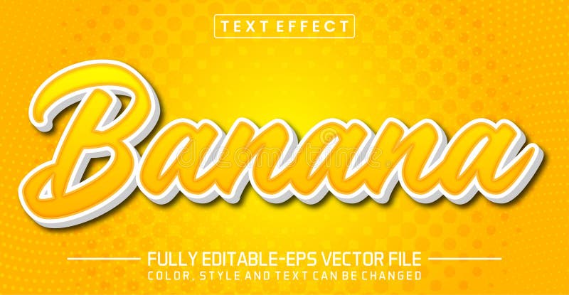 Banana Text Editable Style Effect Stock Illustration - Illustration of ...