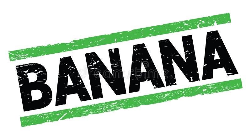 BANANA Text on Green Rectangle Stamp Sign Stock Illustration ...