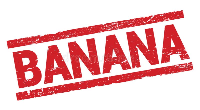 BANANA Text on Red Rectangle Stamp Sign Stock Illustration ...