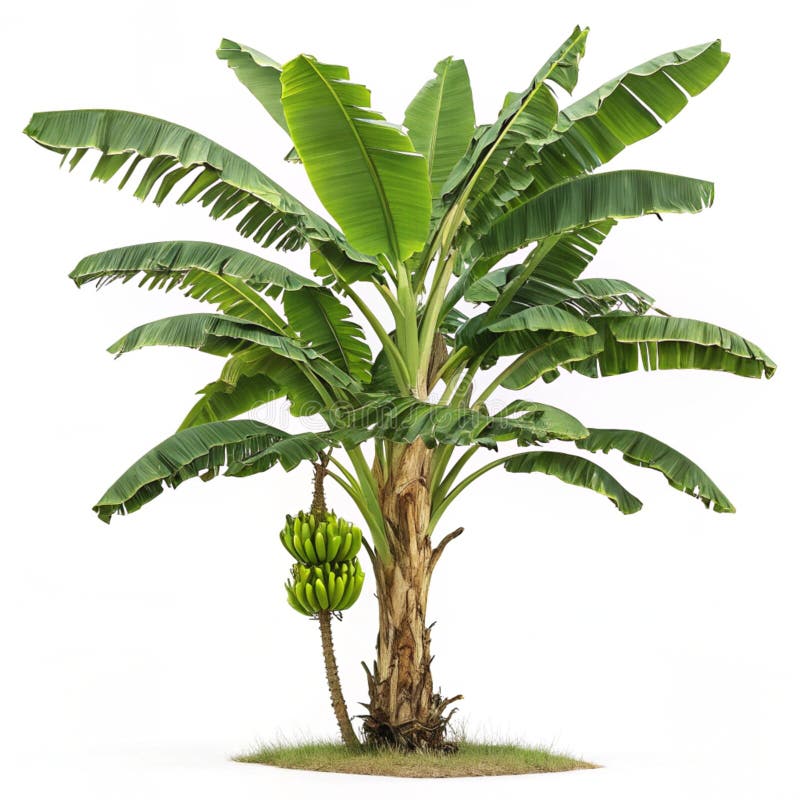 Banana Tree Photography on White Background Stock Image - Image of ...
