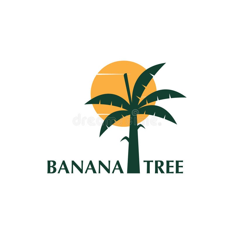 Banana Tree Silhouette Vector Simple Logo Template Stock Vector ...