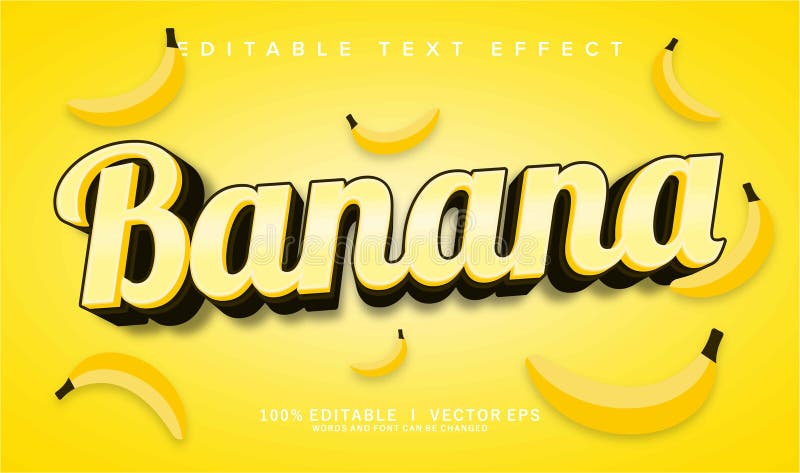 Banana Vector Text Effect with Modern Style Design Stock Illustration ...