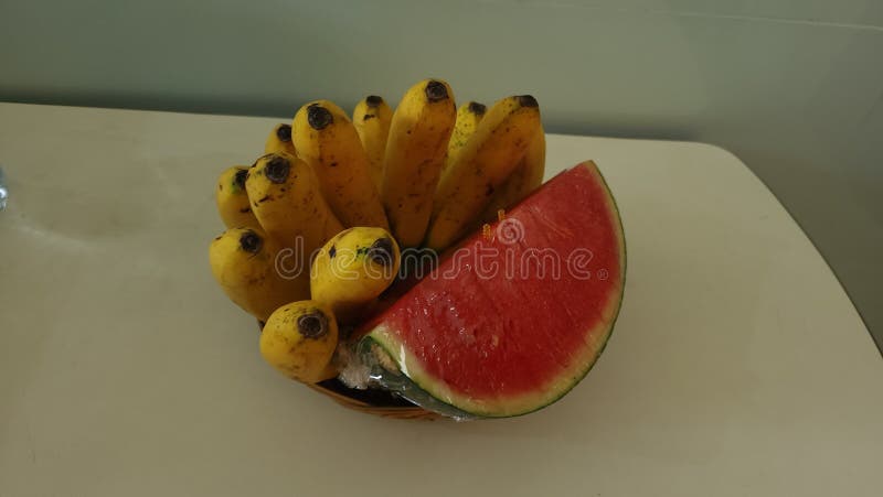 Banana and Watermelon Look so Fresh Stock Image - Image of petal ...