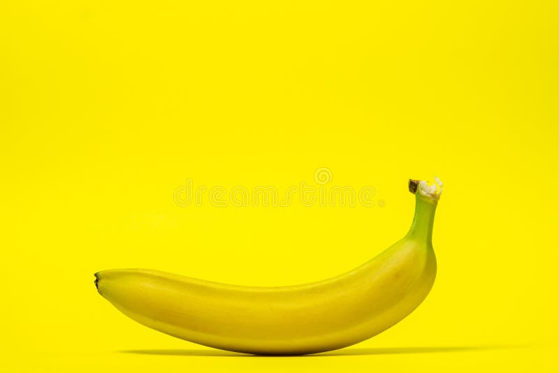 Banana on a Yellow Background. Fresh Yellow Banana Stock Image - Image ...