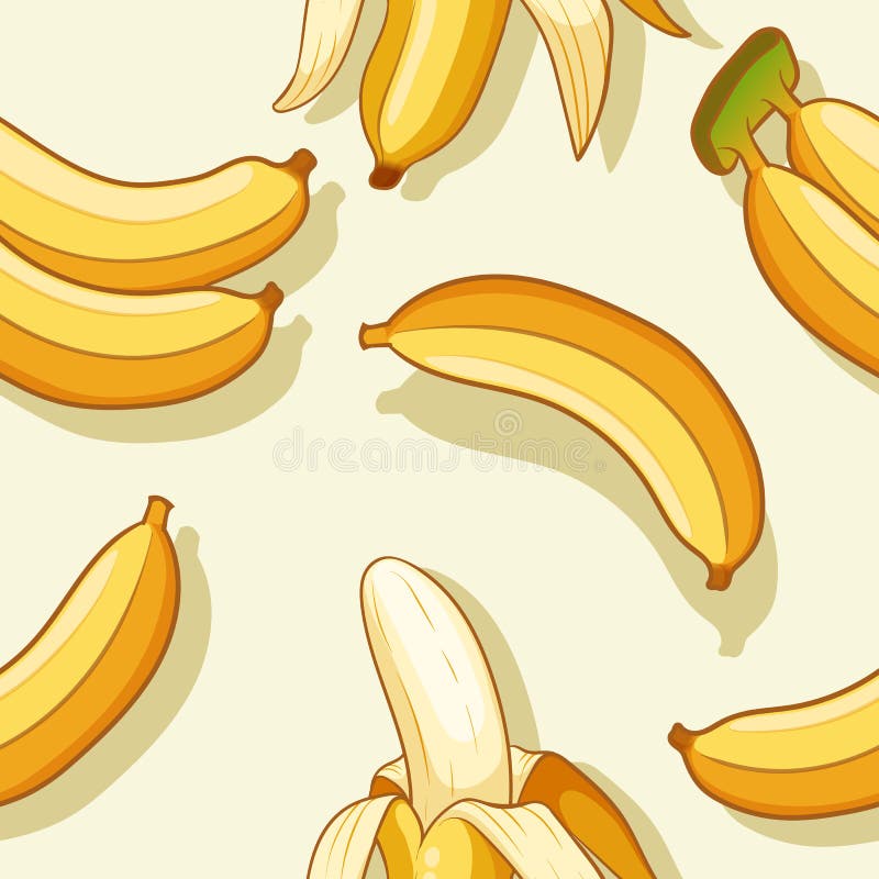 Bananas and Banana Peel Pattern Design. Stock Vector - Illustration of ...