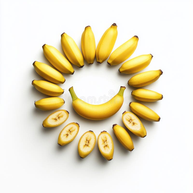 Bananas Circle Composition stock illustration. Illustration of natural ...