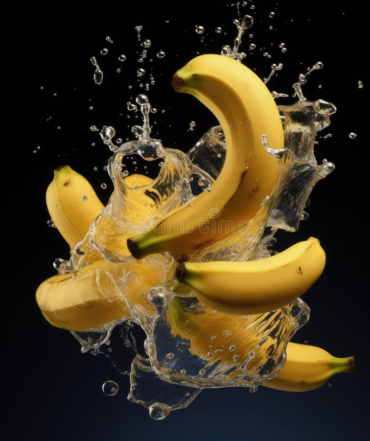 Bananas Fall into the Water Stock Photo - Image of food, fall: 292523938