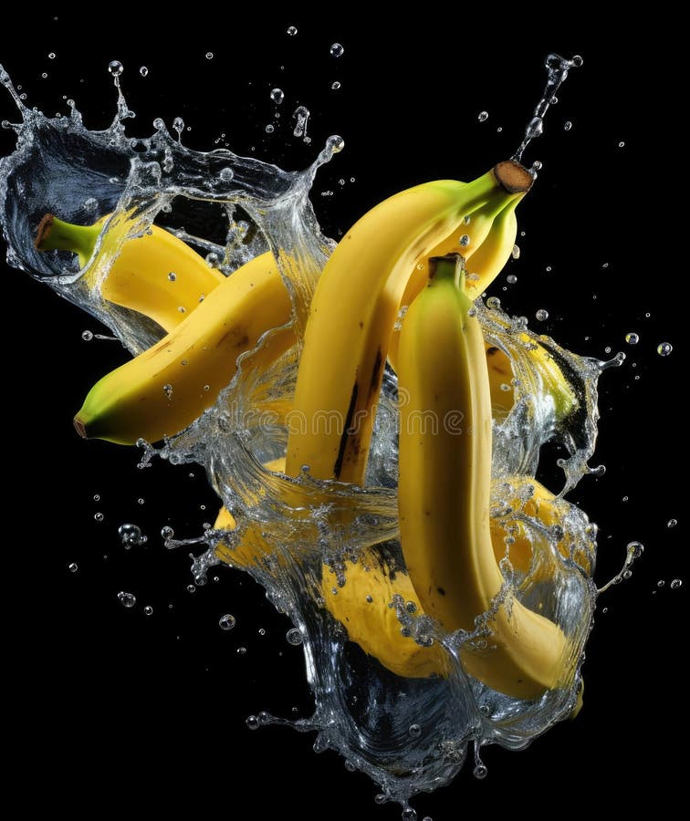 Bananas Fall into the Water Stock Photo - Image of healthy, banana ...