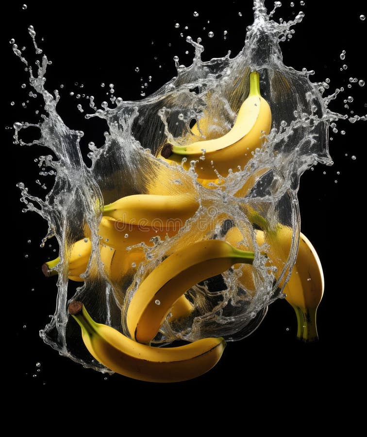 Bananas Fall into the Water Stock Image - Image of splash, liquid ...