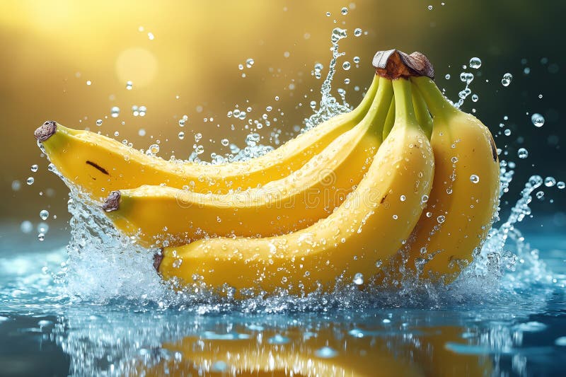 Bananas are Floating in a Pool of Water Stock Illustration ...