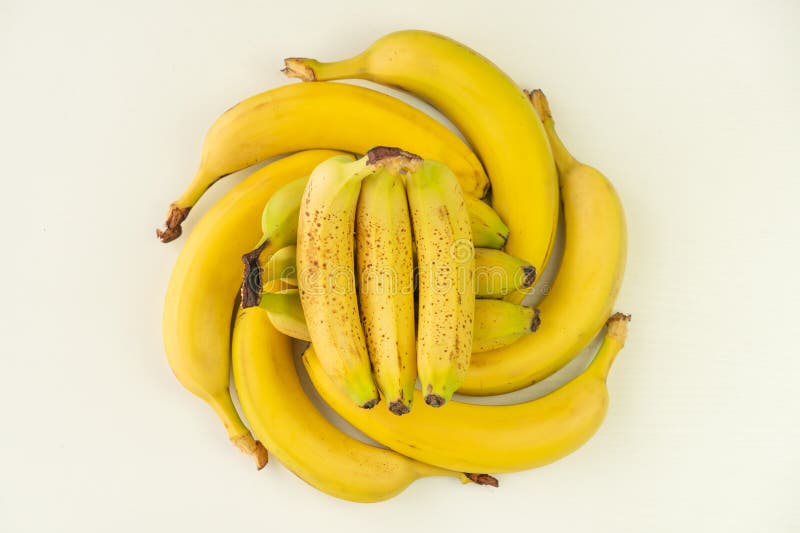 Bananas Folded in the Shape of a Circle Lie on a White Background of ...