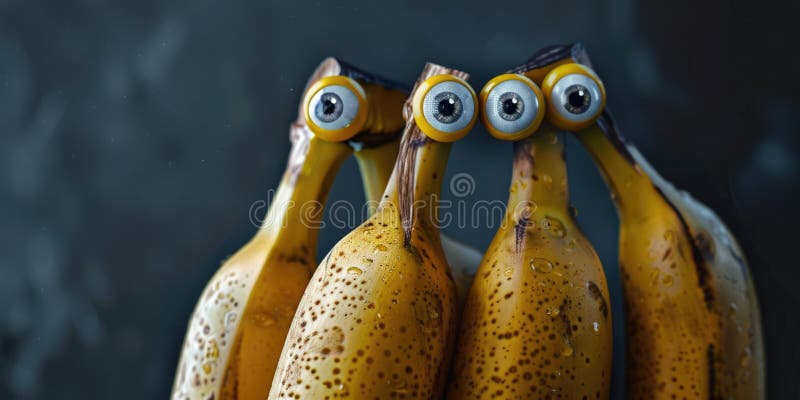 Bananas with Googly Eyes, Perfect for Fun and Quirky Projects Stock ...