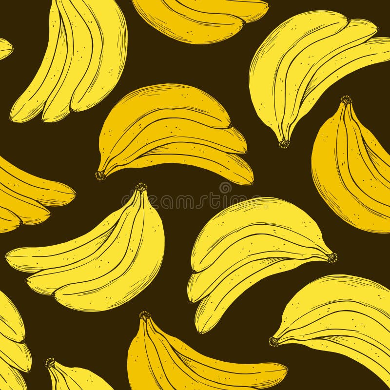 Banana, Hand Drawn Sketch Vector Watercolor Illustration Stock Vector ...